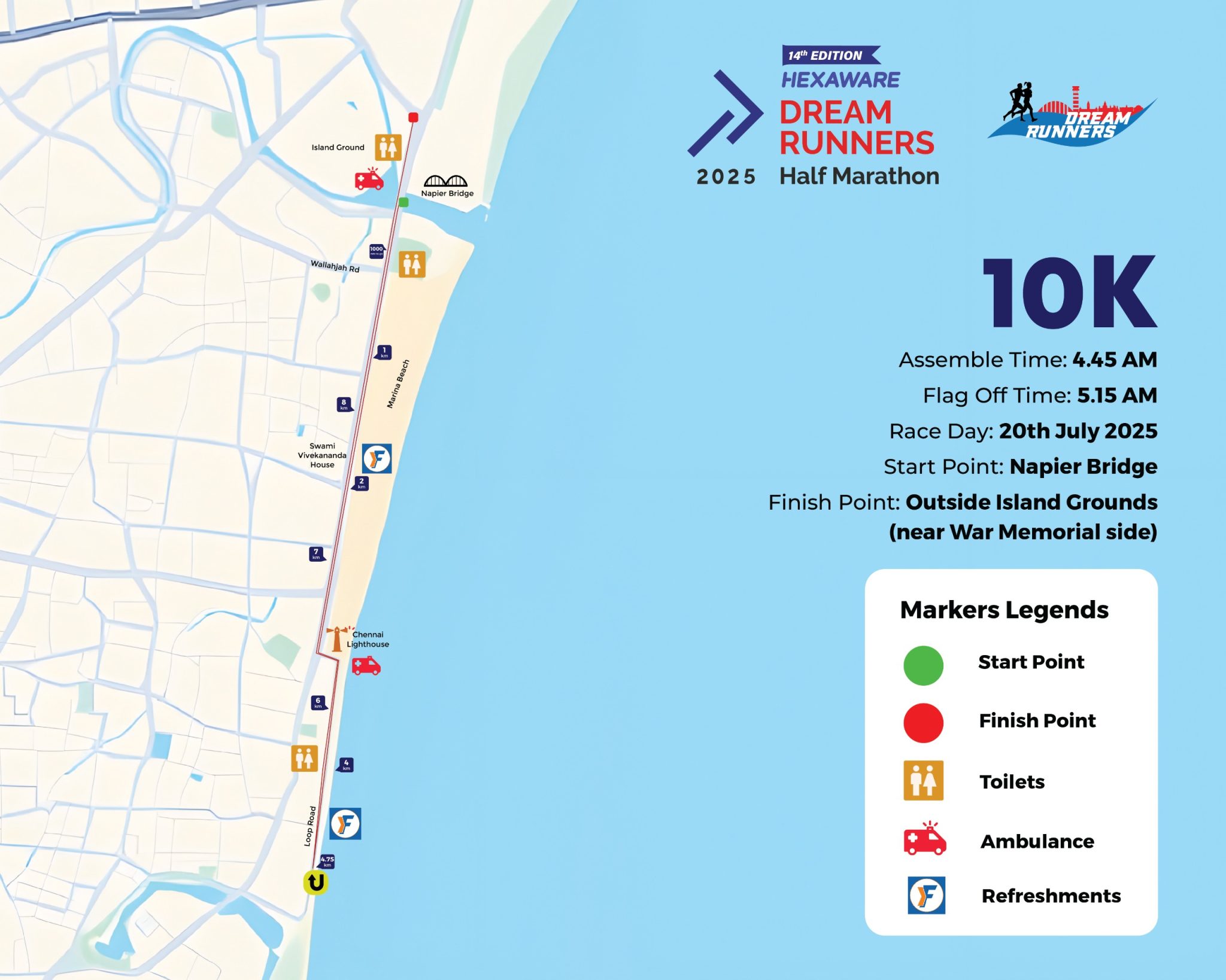 Route Map – Hexaware Dream Runners Half Marathon